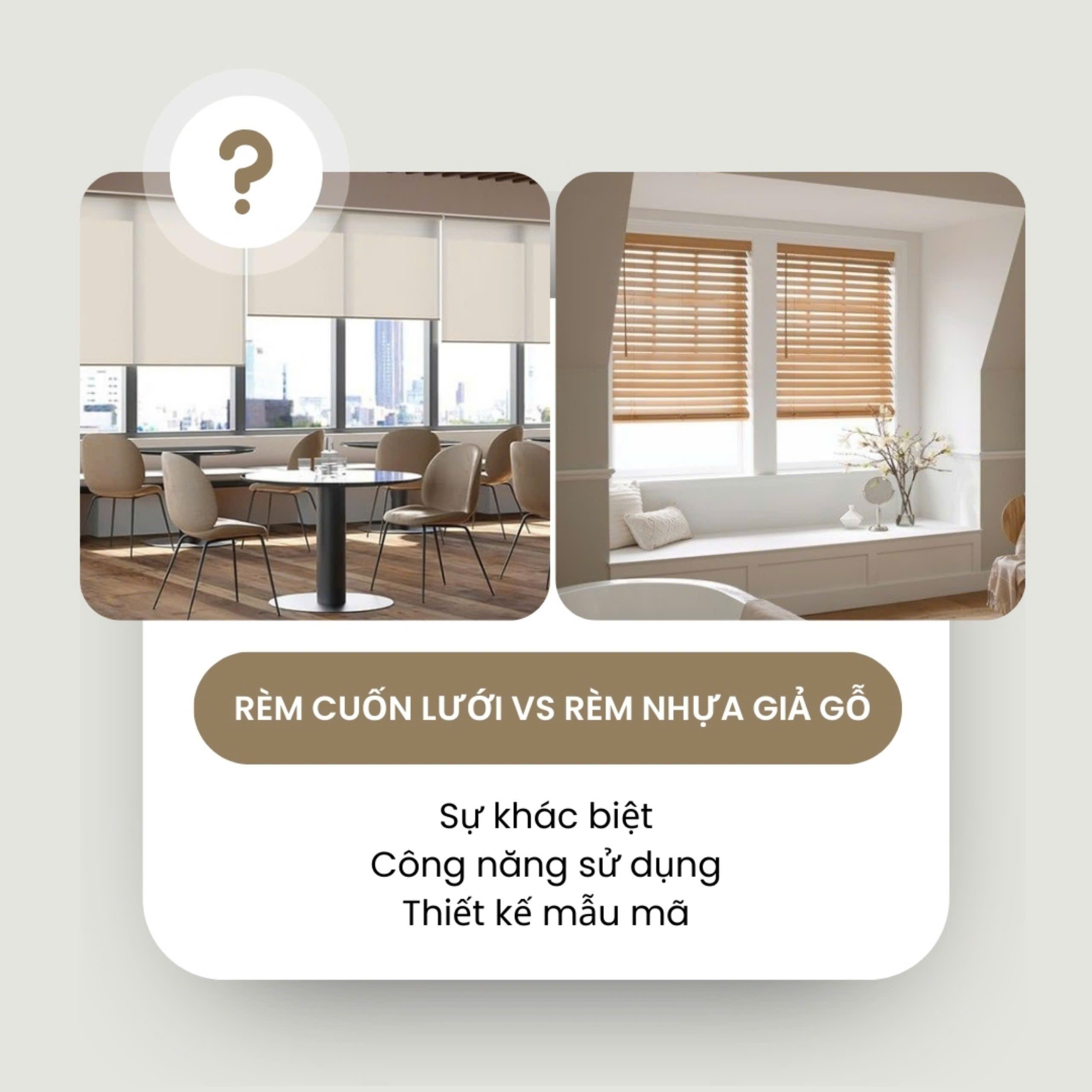 Sự khác biệt giữa rèm cuốn lưới và rèm nhựa giả gỗ | Rèm cửa Mihn Home